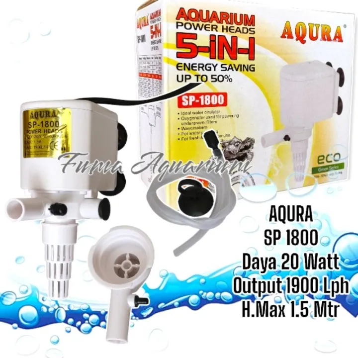 power head AQURA 1800 SP-1800 mesin Pompa Filter Aquarium Aquascape ...