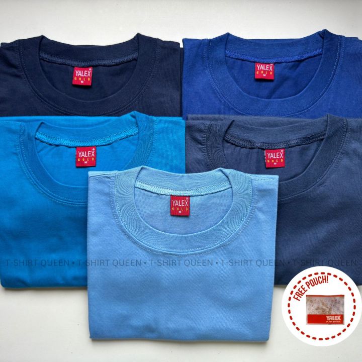 YALEX Round Neck Plain T-shirt UNISEX 200 GSM - SHADES OF BLUE | Lazada PH