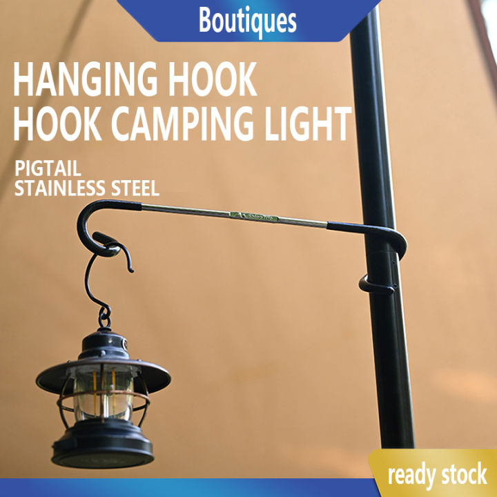 Portable Camping Light Pole Hook Stainless Steel Tent Pole Lamp Hook ...
