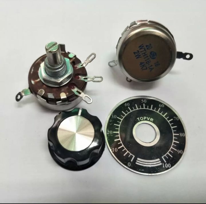 วอลลุ่มไววาวแบบปรับได้ 2W4.7K WTH118-1A ขาย1ชุด วอลลุ่ม+เนมเพจ+ลูกบิดA3 ...