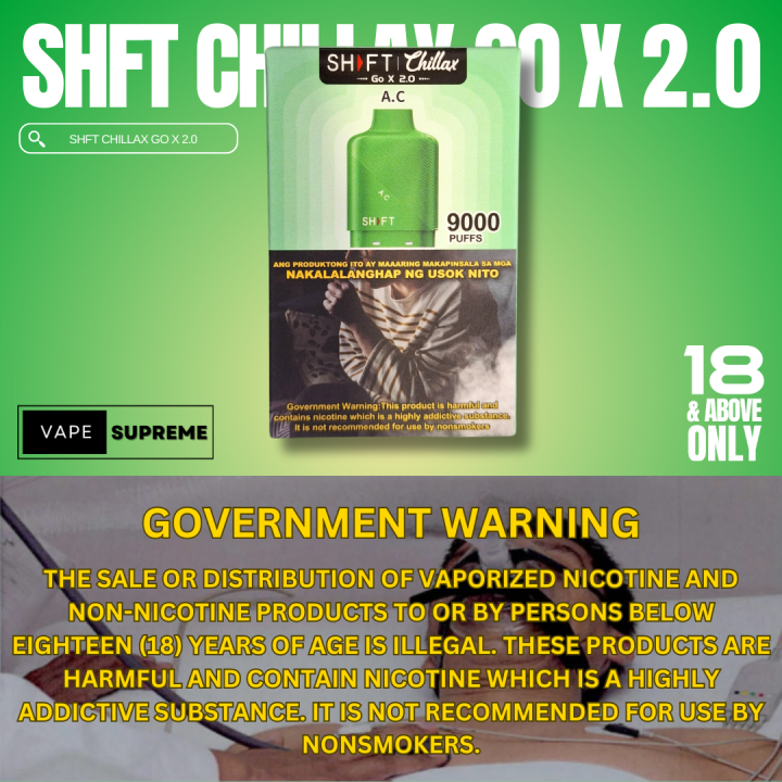 SHFT CHILLAX GO X 2.0 9000 PUFFS (Battery Is Sold Separately) | Lazada PH