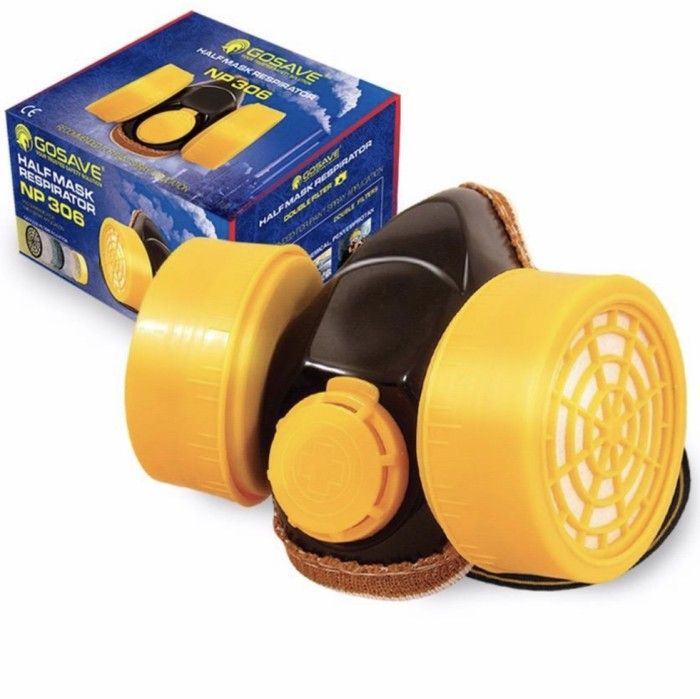 Masker Respirator - Double Cartridge, Half Face Masker Anti Polusi ...