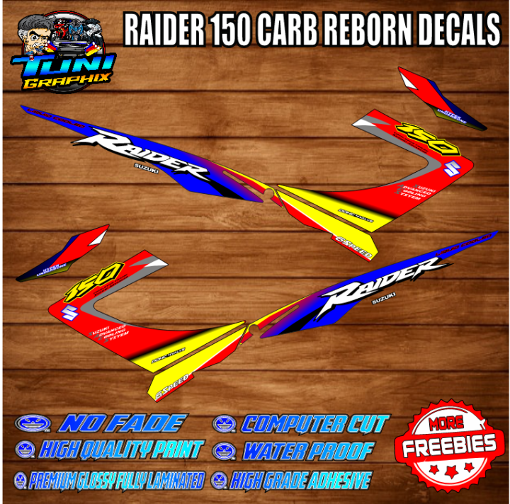 RAIDER 150 REBORN CARB DECALS ( 125 OLD DESIGN ) with freebies | Lazada PH