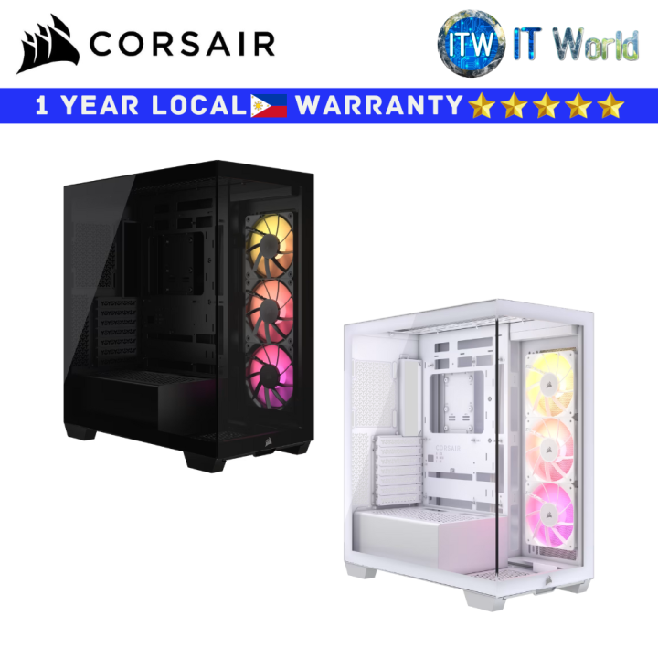 Itw | Corsair Computer Case Black/White 3500X ARGB Mid-Tower Tempered ...