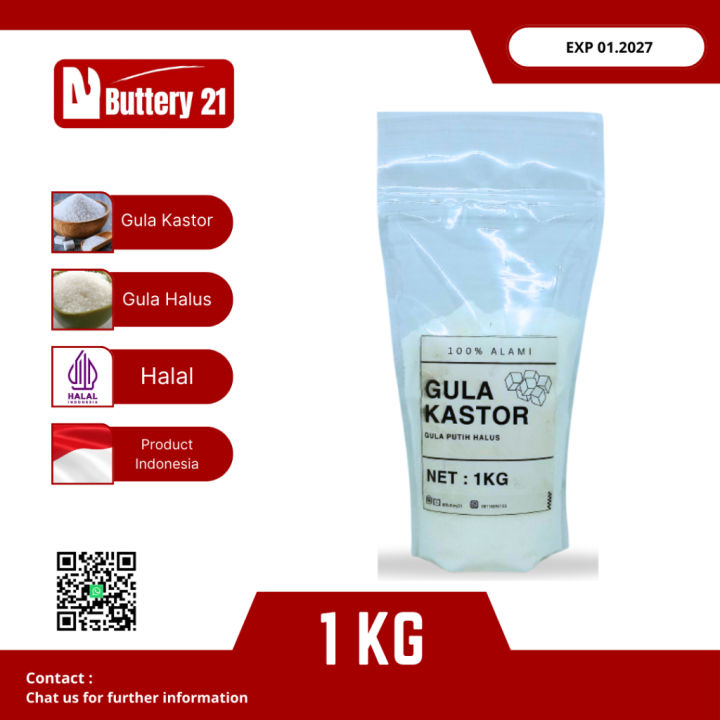 CASTER SUGAR 1 KG/GULA KASTOR /GULA KASTER/GULA PASIR HALUS/REPACK 1 KG ...