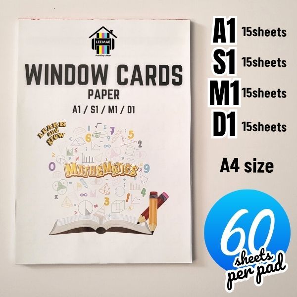 WINDOW CARDS (A4 SIZE PAPER PAD) - 60PCS A1-S1-M1-D1 | Lazada PH