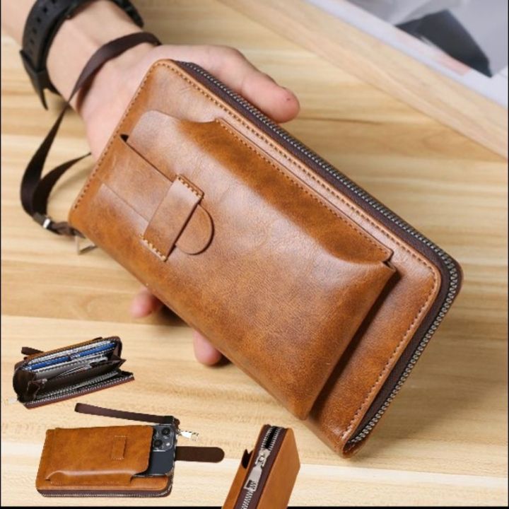 KIKI Ph New fashion men’s leather cp wallet long wallet | Lazada PH
