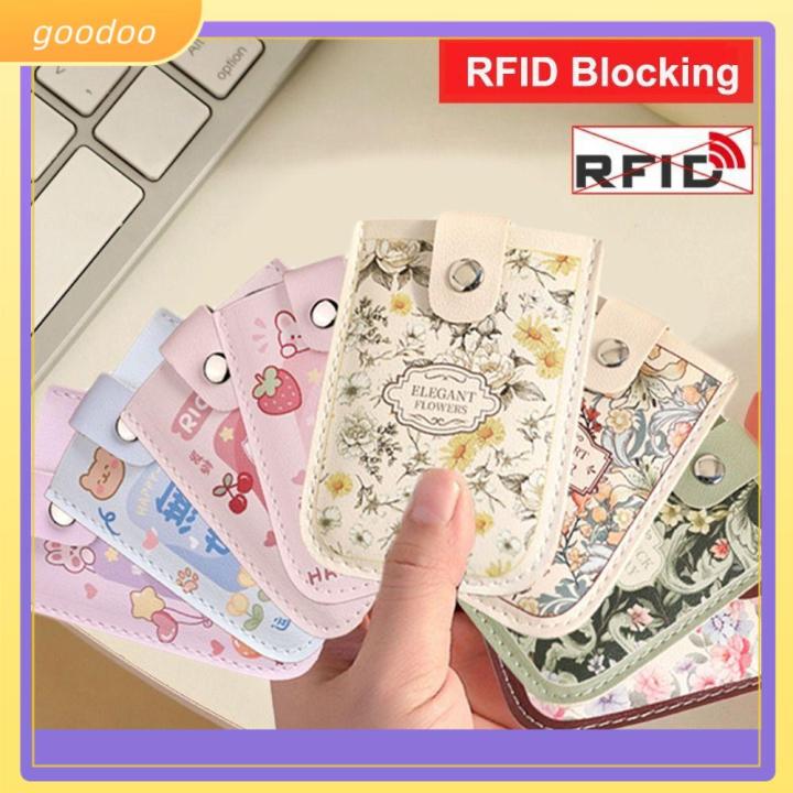 GOODOO เคลือบลามิเนต กระเป๋าใส่บัตรขนาดเล็ก การปิดกั้น RFID แบบดึงออก ...