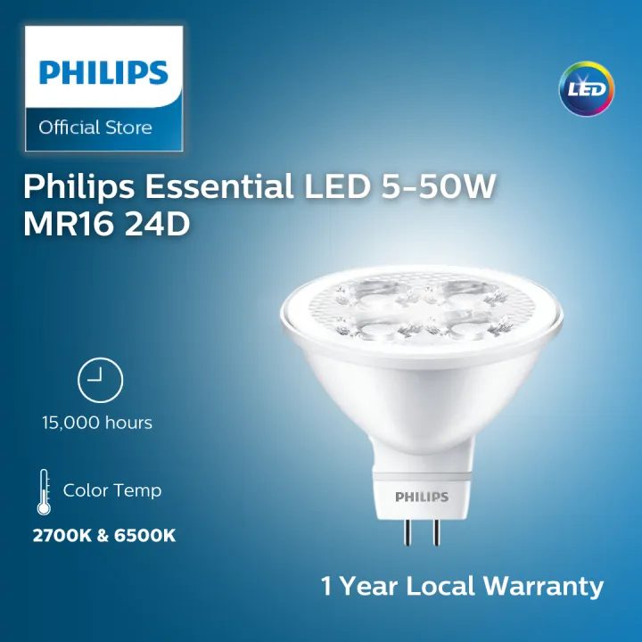 Philips Essential LED Spot MR16 5W (50W Equivalent) 6500K (Cool ...