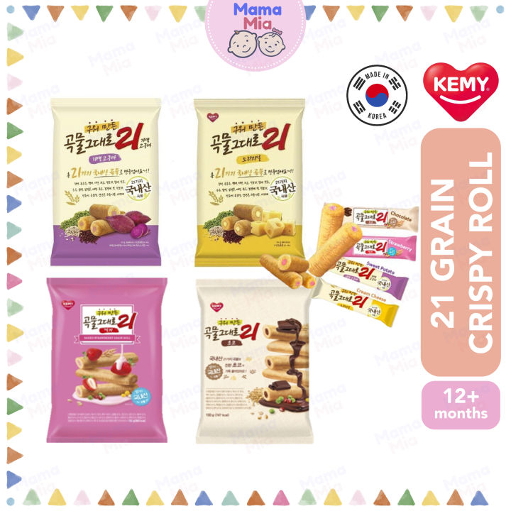 🇰🇷 KOREAN Food KEMY Premium Baked Grain Crispy Roll 21 150g Kids Adult ...