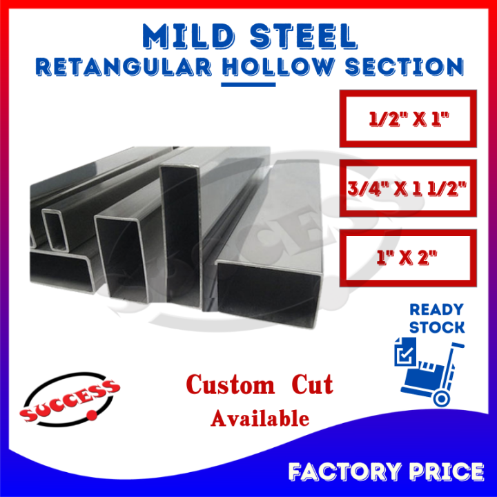 SUCCESS Mild Steel Rectangular Hollow Section Metal Rectangular Tube ...