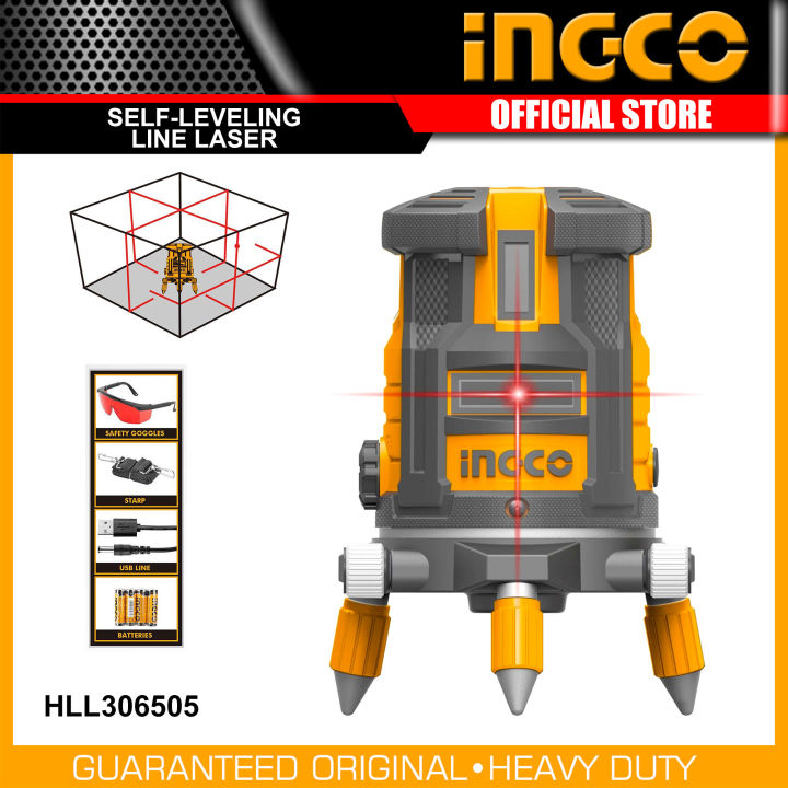 INGCO เลเซอร์วัดระดับ ลำแสงสีแดง รุ่น HLL306505 ( Self-Leveling Line ...