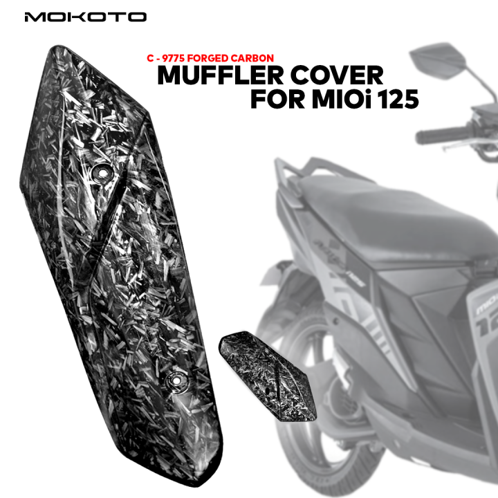 MOKOTO MIO I 125 MUFFLER COVER FORGED CARBON HYDRO-DIP HEATGUARD COVER ...