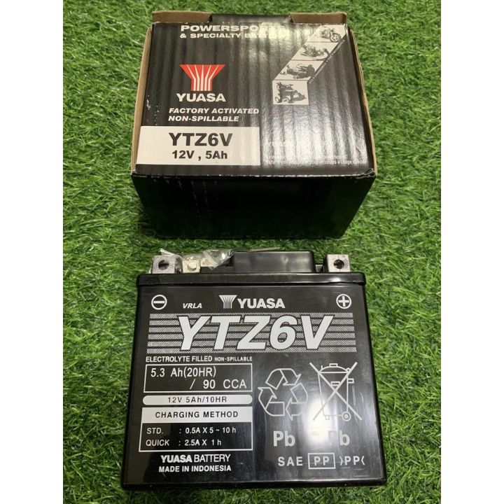 YUASA BATTERY ORIGINAL YTZ6V FOR HONDA CLICK/BEAT/NMAX/AEROX/ADV/PCX ...