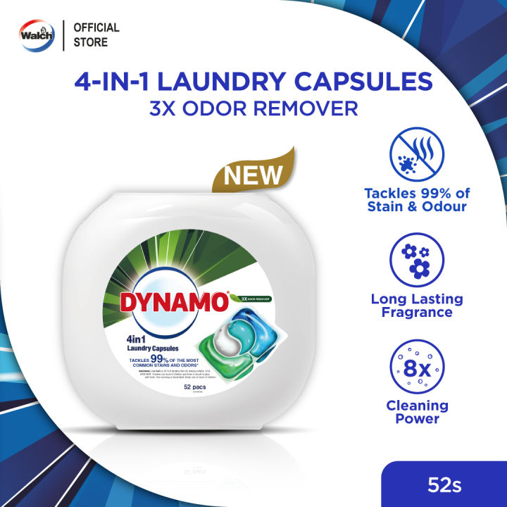 DYNAMO 4in1 Laundry Capsules 3X Odor Remover 10ml*52pcs | Lazada