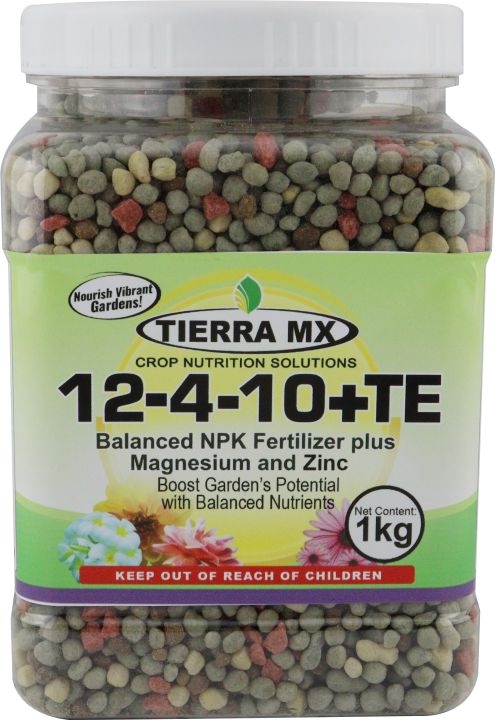 Tierra MX 12-4-10+TE Balanced NPK Fertilizer for All Types of Garden ...