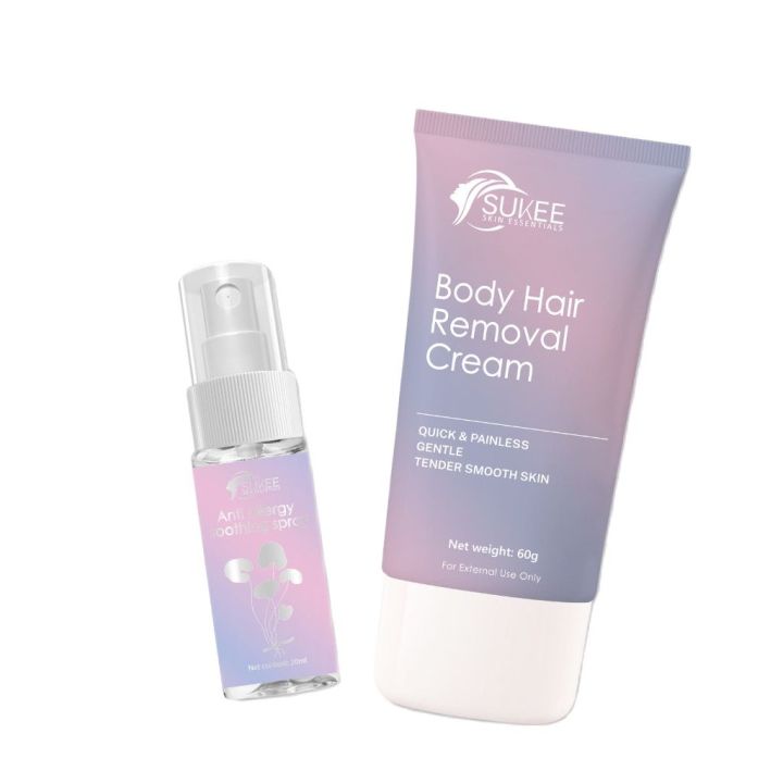 SUKEE Hair Removal Cream 60g with Anti-allergy Soothing Spray 20ml ...