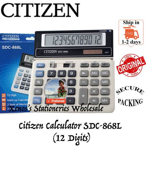 CITIZEN SDC-868L CALCULATOR (12 Digits) | Lazada