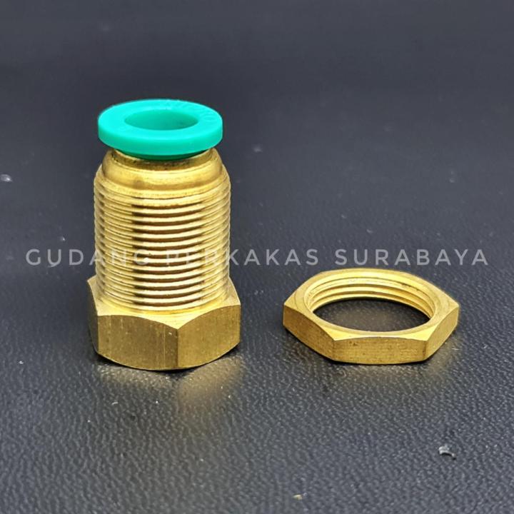BULKHEAD FEMALE FITTING 6 mm SELANG PU FITTING PU FITTING PNEUMATIC ...