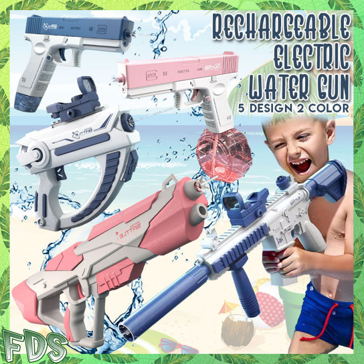 FDS 5 Design Electric Water Gun Rechargeable Continuous Firing Water ...