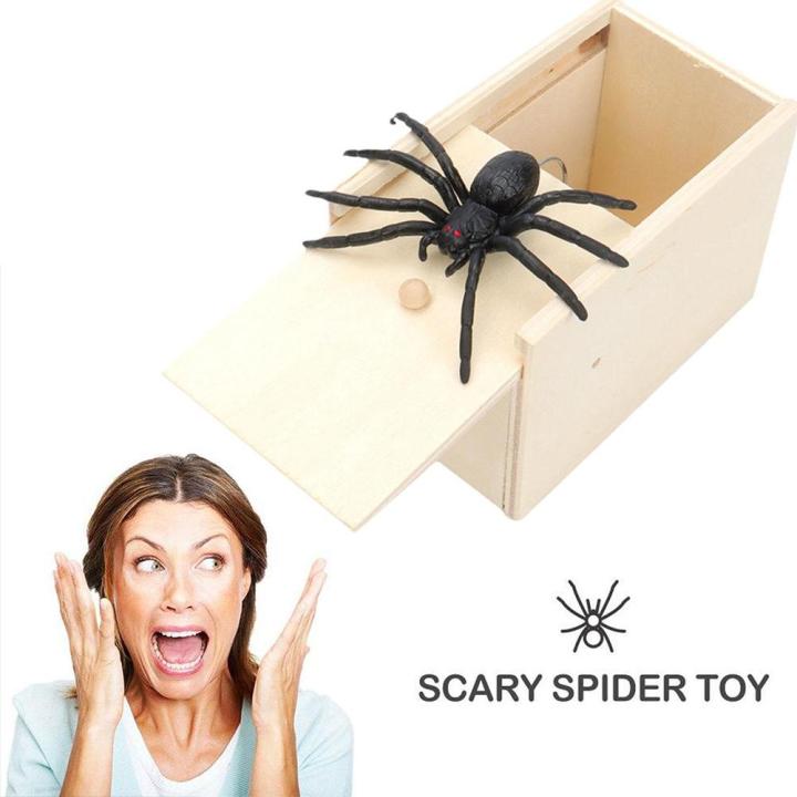 Funny Creative Wooden Spider Prank Box Spider Hidden Toy Case In D7F7 ...