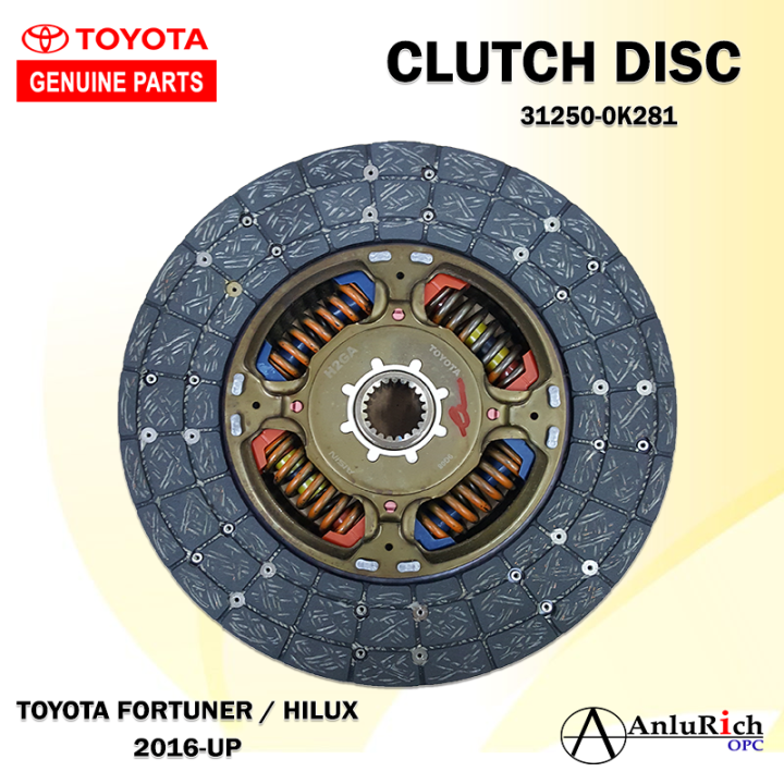 ORIGINAL TOYOTA CLUTCH DISC FOR FORTUNER / HILUX 2016-UP (31250-0K281 ...