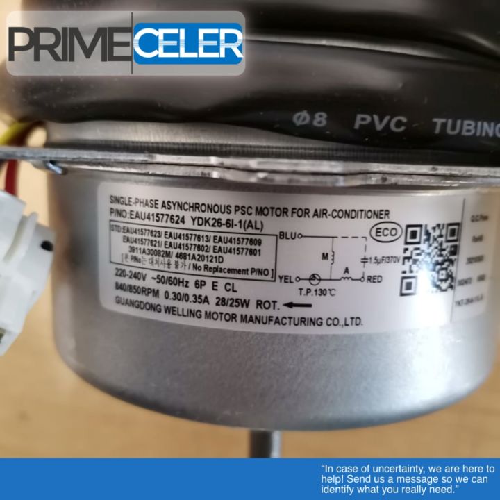 Fan Motor for LG Aircon Unit - Outdoor (Model: HS-09ISM / HS-121SQ / HS ...