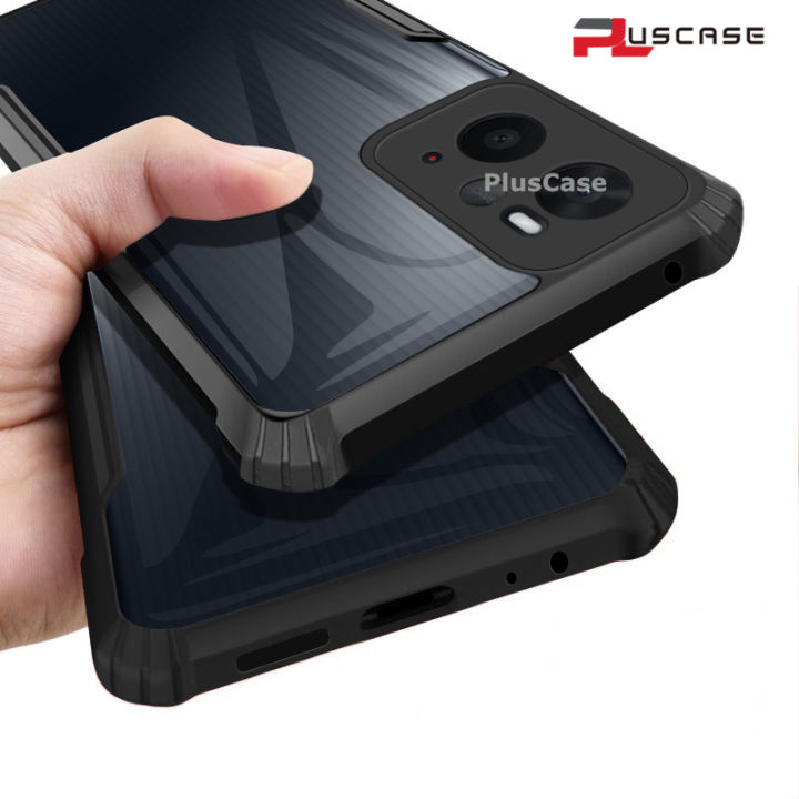 PlusCase for OPPO A76 A96 Case Air Cushion Hard Crystal Clear Back Soft ...