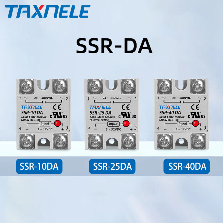 Single Phase Solid State Relay SSR-40DA SSR-25DA SSR-10DA DC To AC 3-32VDC Input 24-380VAC ...