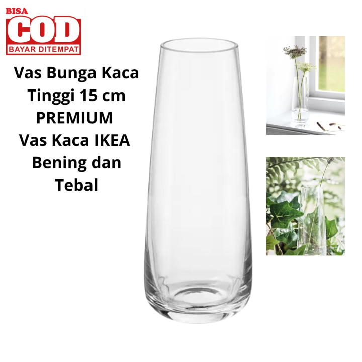 Vas Bunga Kaca Tinggi 15 cm PREMIUM Vas Kaca Bening dan Tebal | Lazada ...