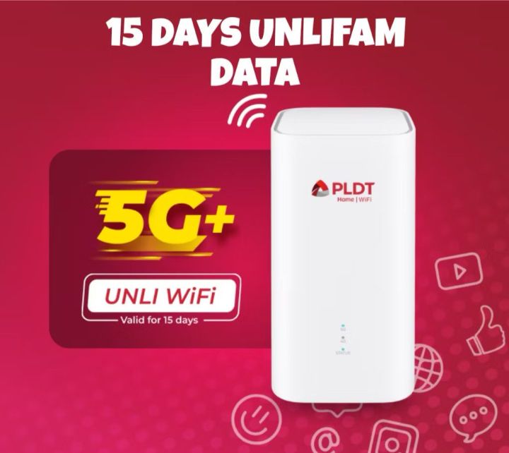 PLDT HOME PREPAID WIFI 5G+ LTE Up Tp 10X Faster H153-381 Free Unli Valid For 15Days | Lazada PH