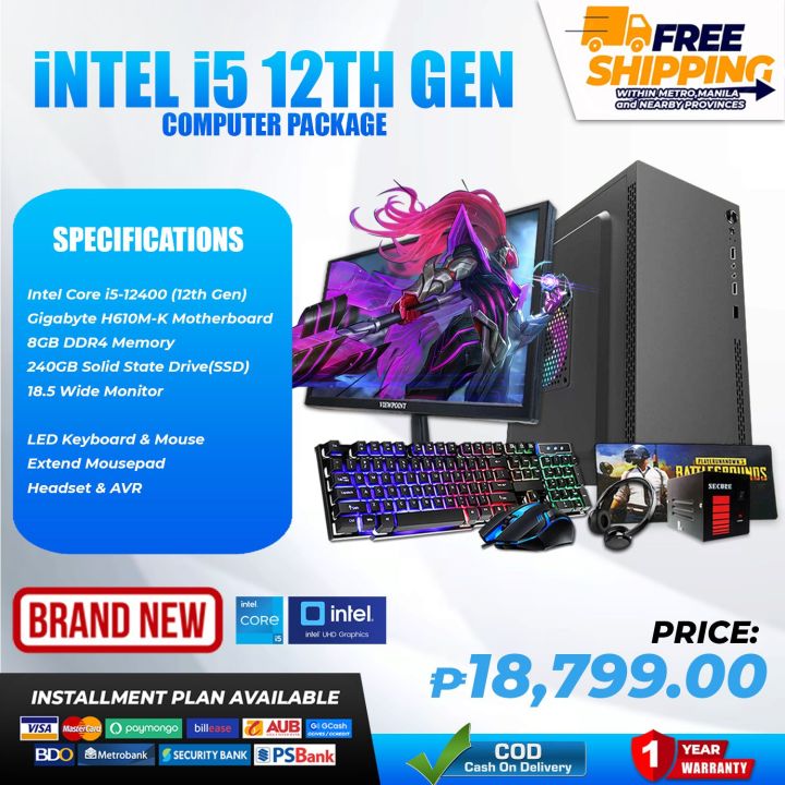 BRANDNEW Computer Set CPU-YGT MARS 8 Casing-Intel Core i5 12400 2.5ghz ...