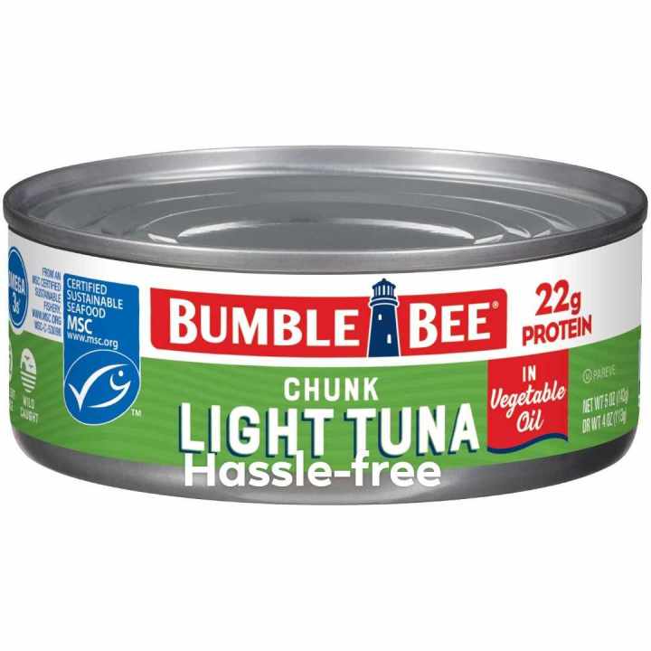 BUMBLE BEE CHUNK LIGHT TUNA IN VEGETABLE OIL 22g PROTEIN (142g) MADE IN ...