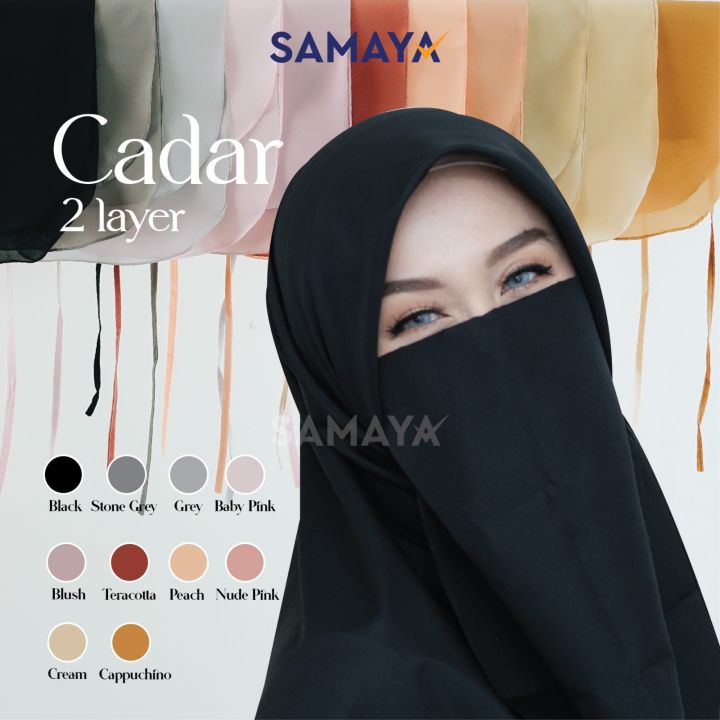 Cadar Niqob Nikab Niqab Purdah Tali Karet Dua Layer Karet Tanpa Jahitan di Bawah Mata Samaya ...