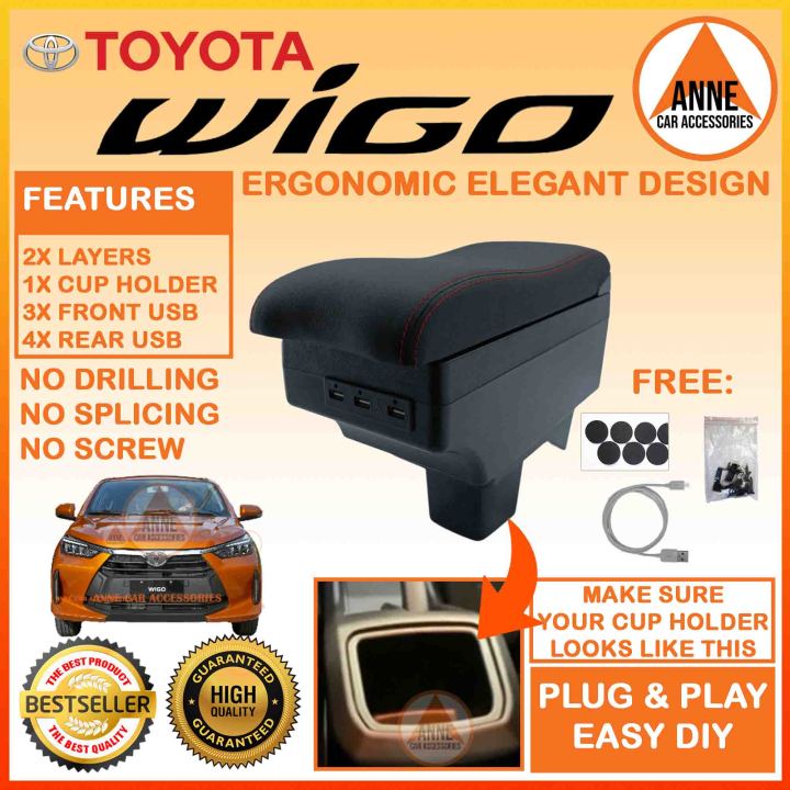 Car Armrest Toyota Wigo 2013 2014 2015 2016 2017 2018 2019 2020 2021 ...