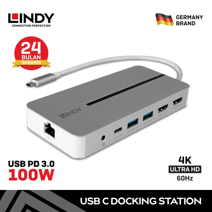 Mini Docking Station LINDY dual Display 4K PD 100W for Macbook Windows ...