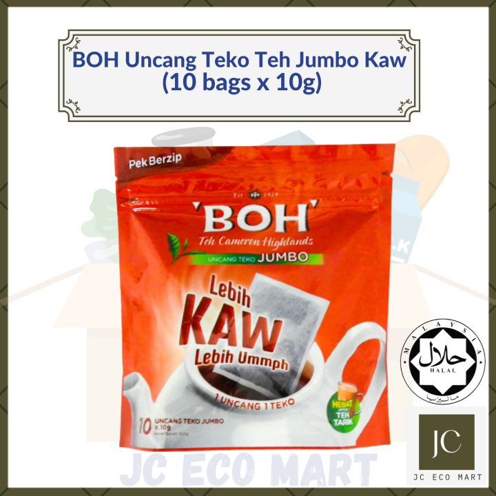 BOH Uncang Teko Teh Jumbo Kaw (10 bags x 10g) - 100g | Lazada