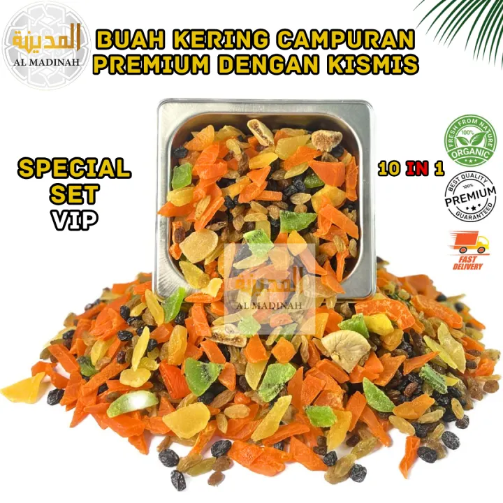 Buah Campuran Kering Dengan Kismis | Dried Mix Fruit With Raisin | 10 ...