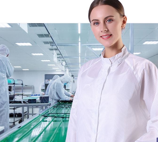 ESD Straight Collar Zip Type Smock and Pants Anti-static Dust-proof ...