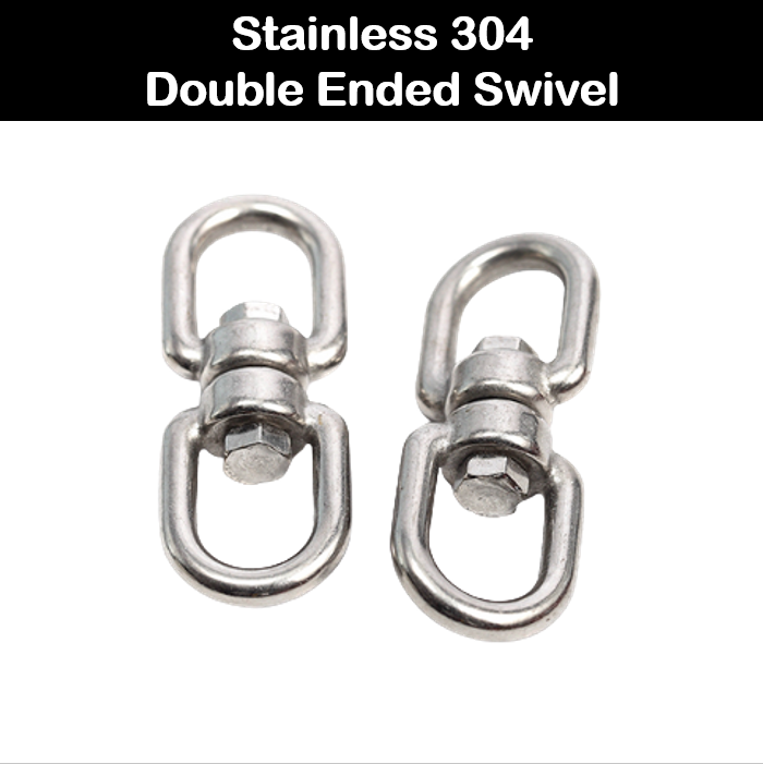 B&NE 14mm 18mm Stainless Double Ended Swivel Eye for Marine Ringing ...
