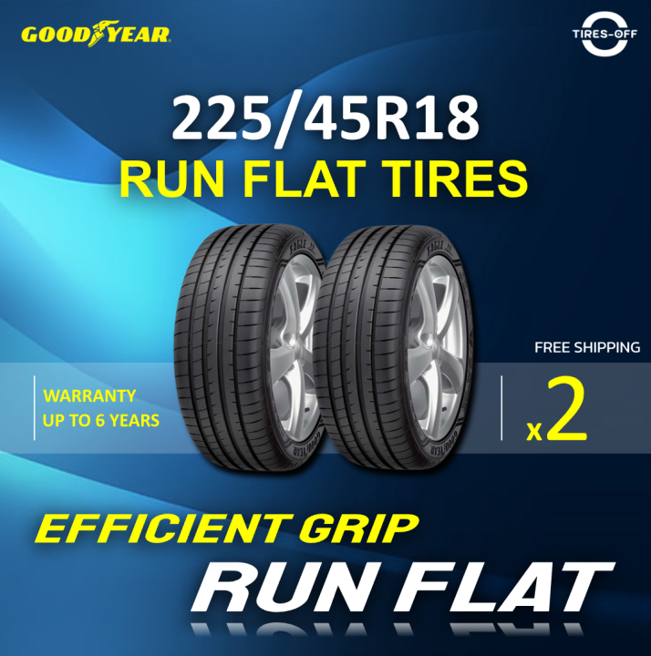Goodyear 225/45R18 EFFICIENT GRIP RUN FLAT ยางใหม่ ผลิตปี2022 ราคาต่อ2 ...