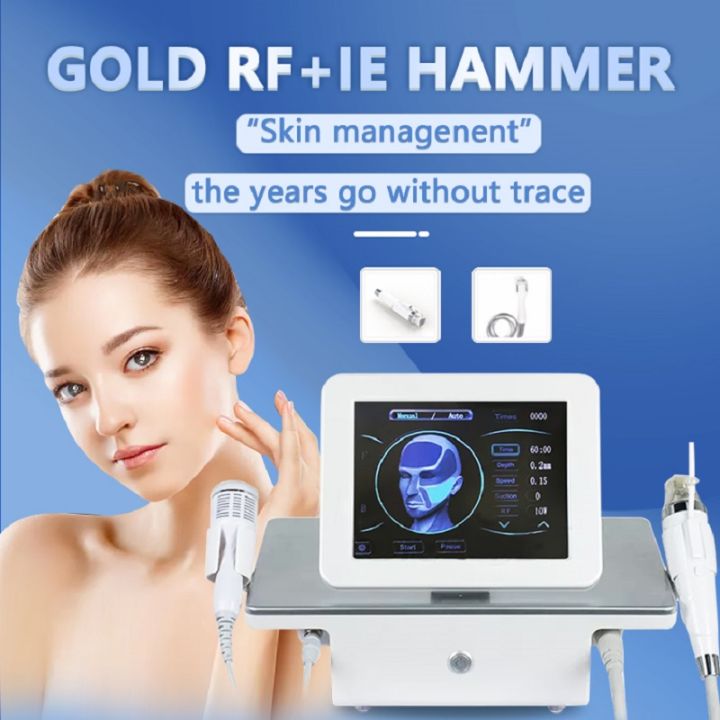 Skin Lifting Gold RF Ice Hammer Fractional Microneedling Face rf With ...