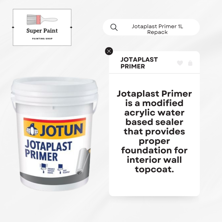 Jotun Jotaplast Primer repacking 1L & 5L - Interior Wall Sealer ...