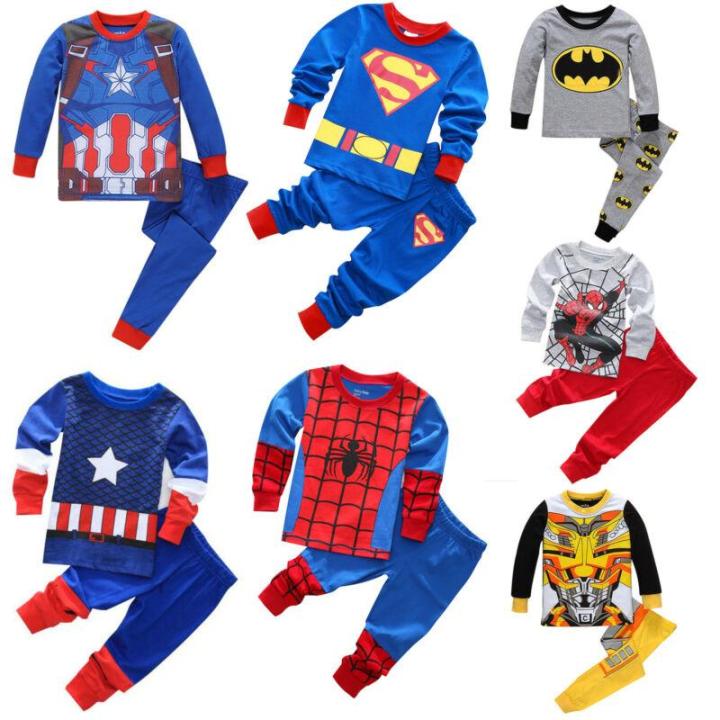 Kid Boy Girl Superman Pajamas Set Sleepwear Nightwear Pyjamas Outfit ...