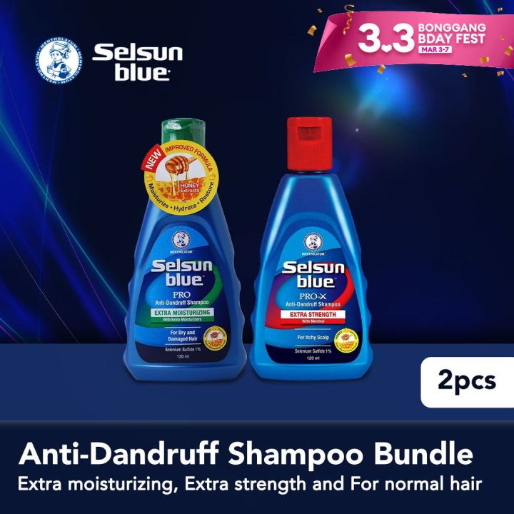 Selsun Blue Pro Anti-Dandruff Shampoo 120ML With Pro-X Anti-Dandruff ...