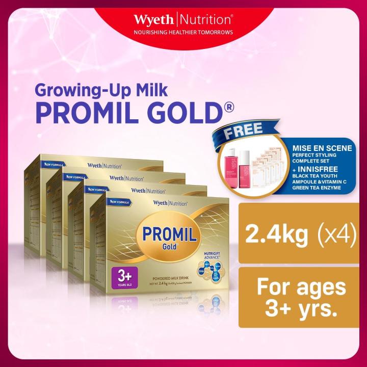PROMIL GOLD FOUR Powdered Milk Drink for Pre-Schoolers 3 to 5 Years Old 9.6kg (2.4kg - Pack of 4 ...