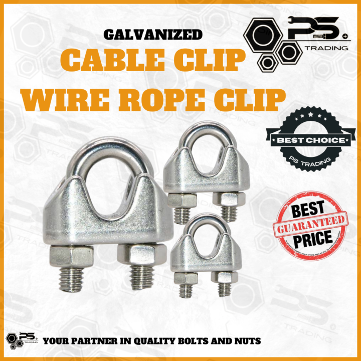 CABLE CLIP/WIRE ROPE CLIP 1/8", 3/16", 3/8", 1/4", 5/16" | STEEL CLIP ...