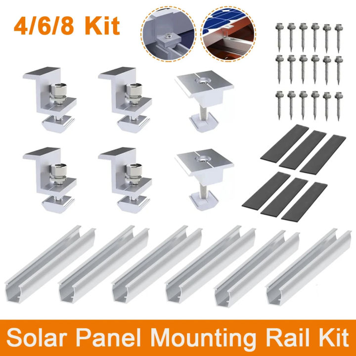 【Big-Sales】 Solar Panel Mounting Kit Pv Module Bracket Mid And End Clamp Solar Flat Roof Mount ...