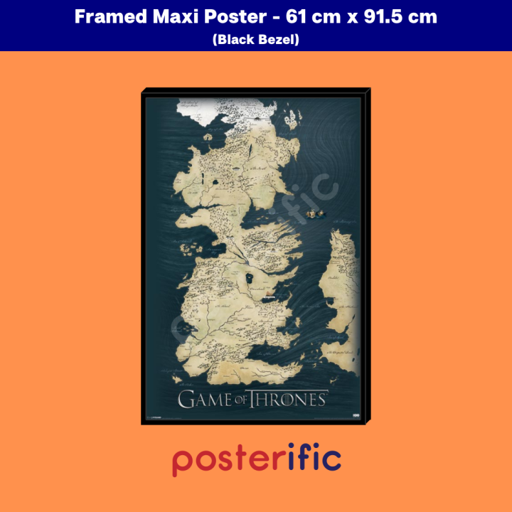 Game of Thrones (Map) - Poster (61 cm X 91.5 cm) | Lazada