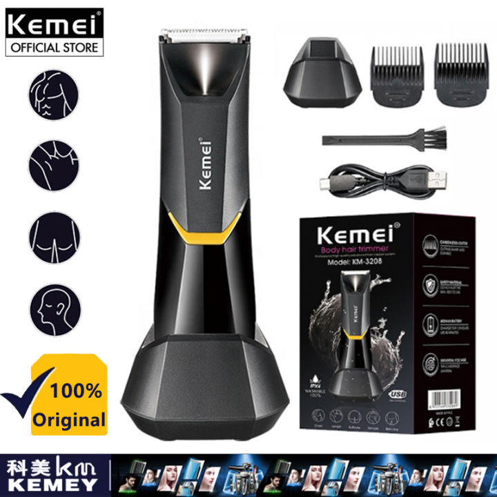Kemei KM-3208 IPX4 Waterproof Multi-functional Unisex Grooming Styling Armpit Hair Private Parts ...